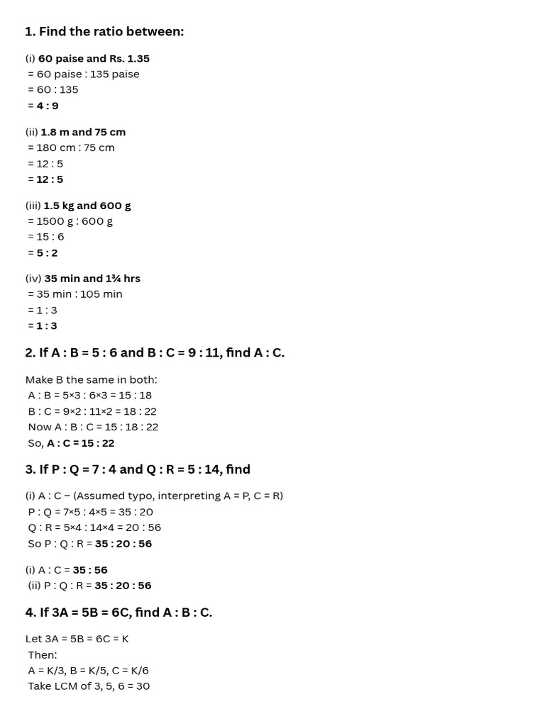 Finding Ratios in Various Contexts | PDF | Arithmetic | Chess Theory