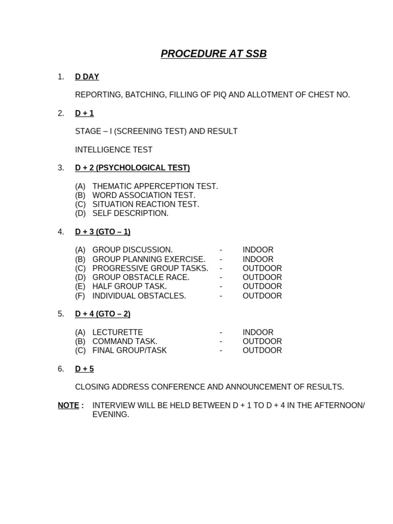 Procedure at SSB | PDF
