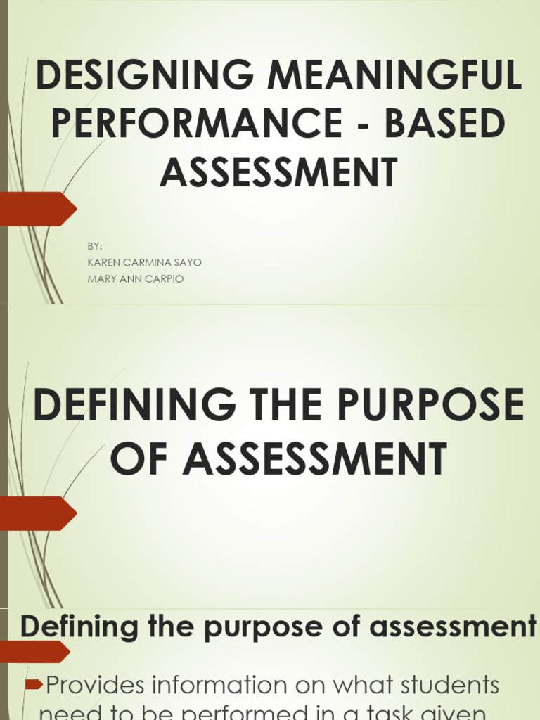Performance-Based Assessment Guide | PDF | Rubric (Academic) | Learning