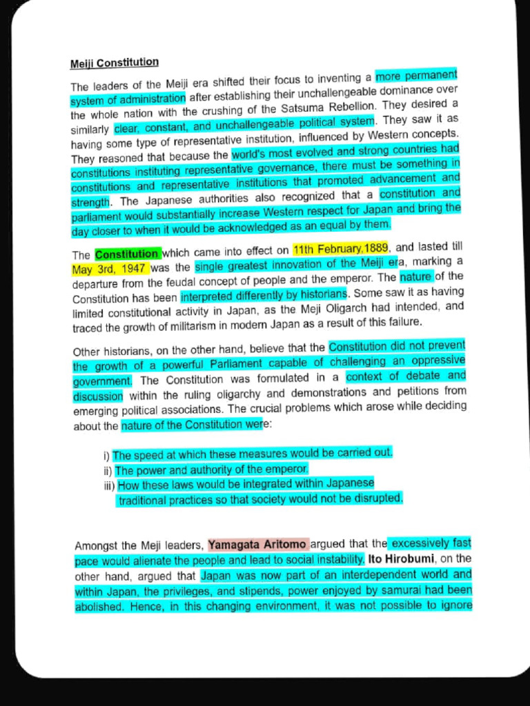 The Meiji Constitution | PDF | Constitution | Emperor