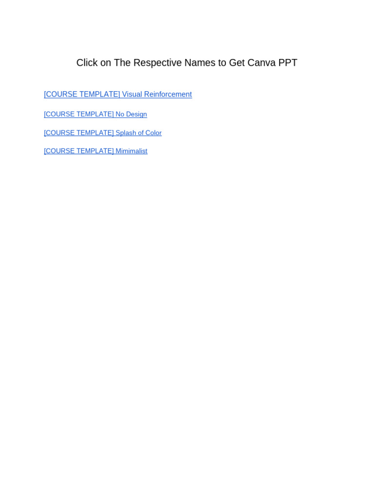Canva Template Links | PDF