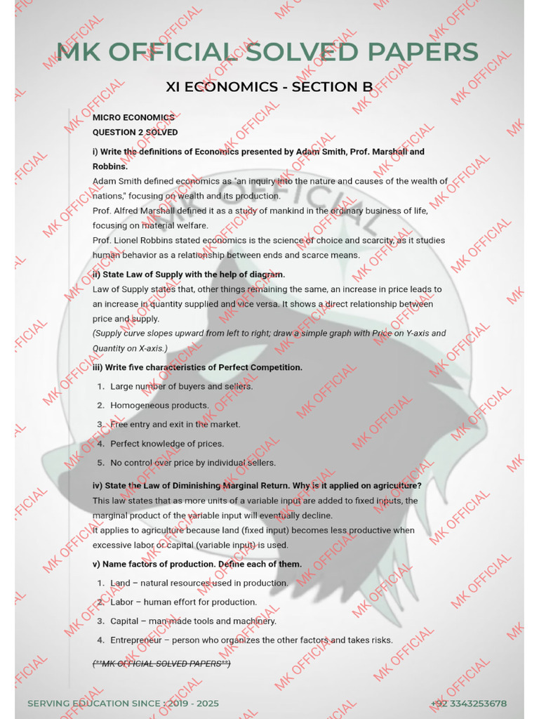 Xi Economics Solved by MK Official | PDF