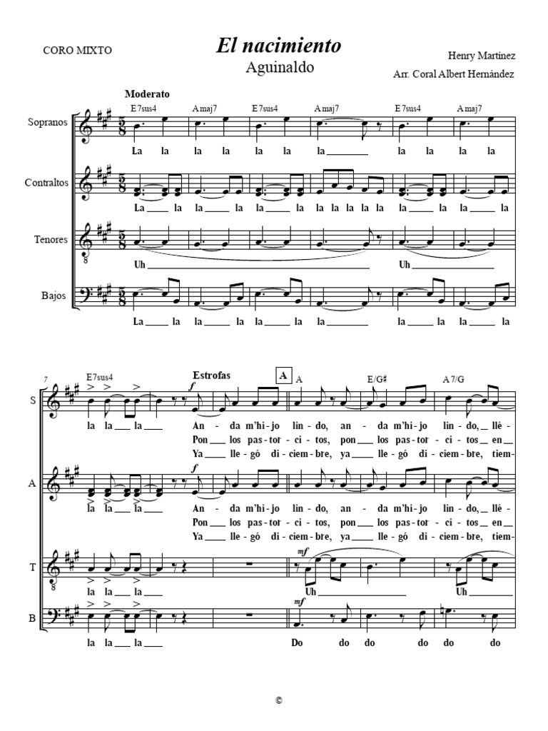 El Nacimiento (SATB) - H. Martinez - Albert H. | PDF