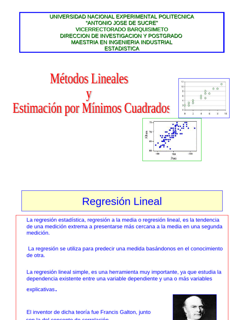 Tema6.Regresion Lineal (Final) | PDF | Análisis de regresión | Mínimos cuadrados