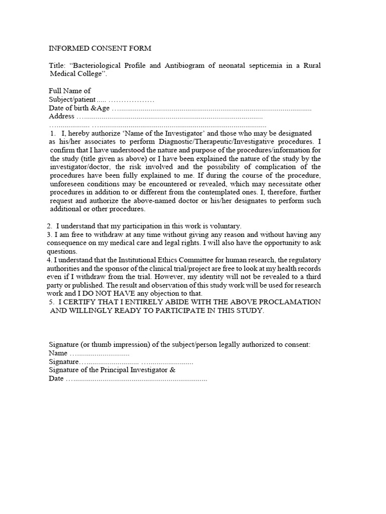 Informed Consent Form | PDF
