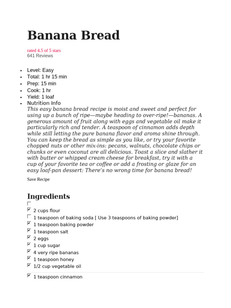 Banana Bread | PDF