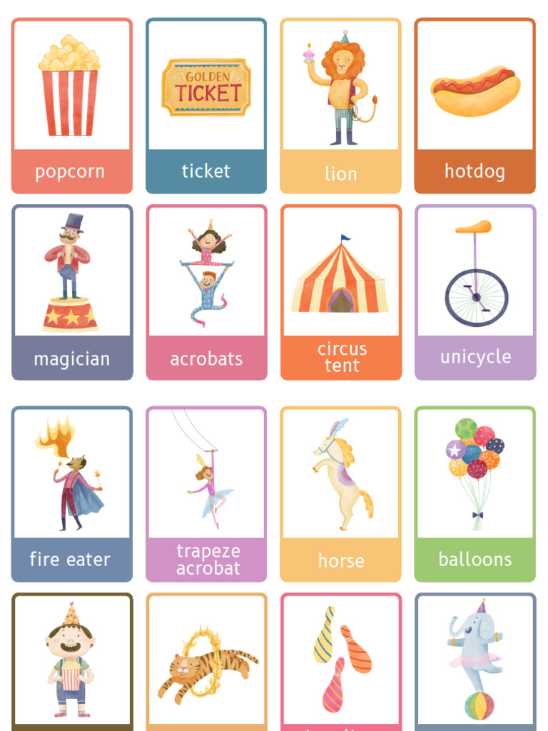 Fun Circus Flashcards Set | PDF
