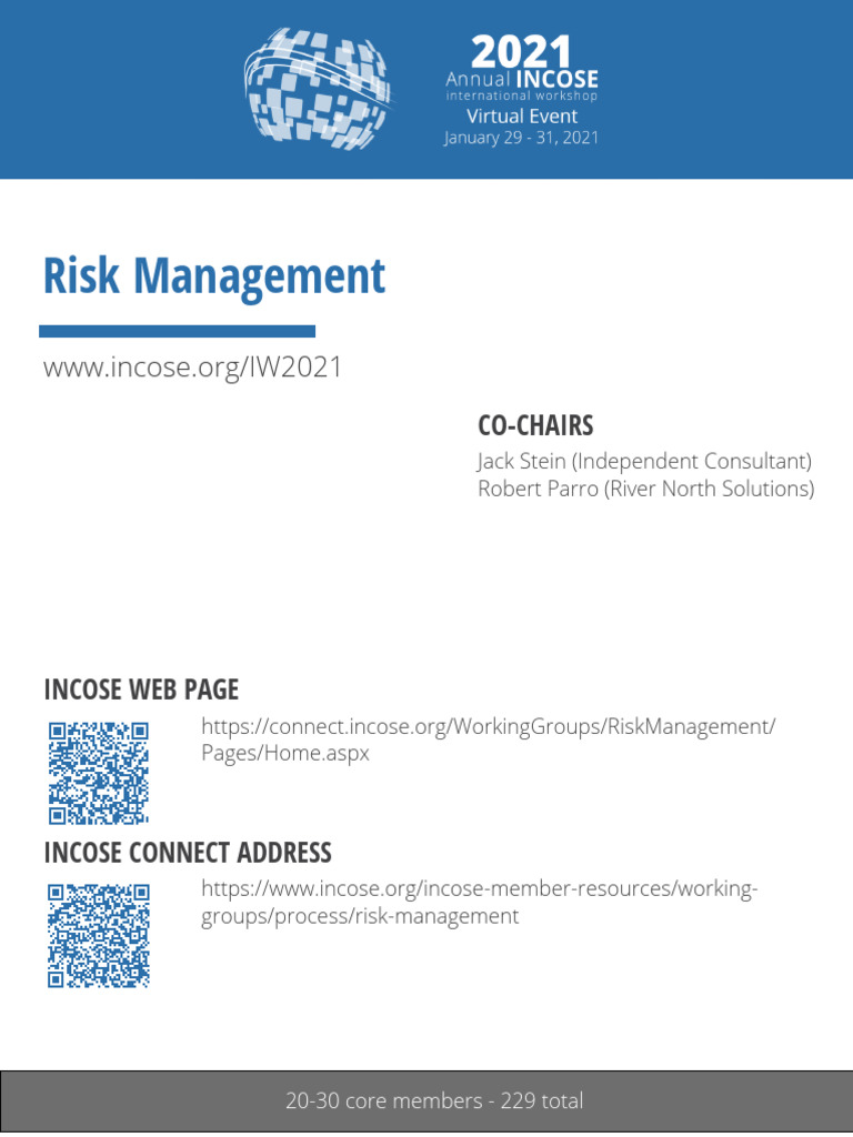 Iw2021 Wgis2 Risk - Management | PDF | Systems Engineering | Risk