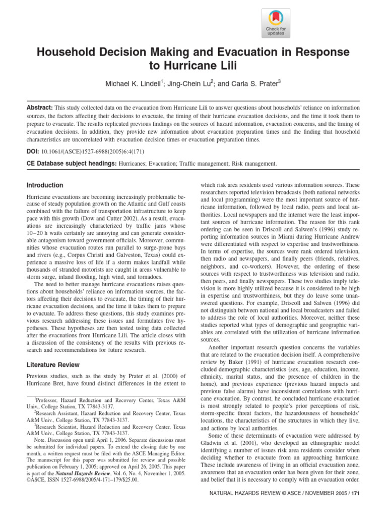 Michael K. Lindell | PDF | Tropical Cyclones