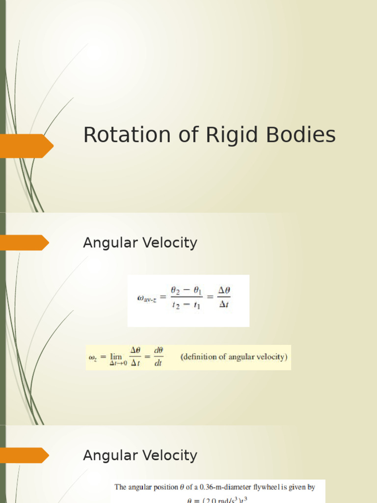 Rotation of Rigid Bodies | PDF