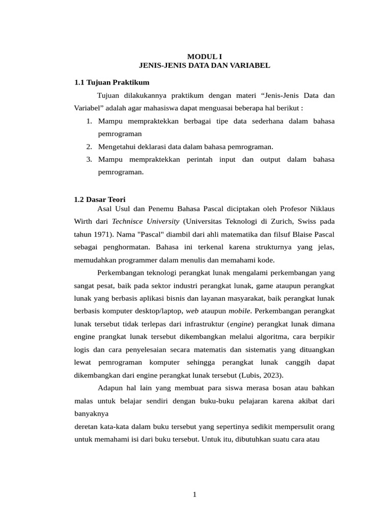 Laprak Modul 1 Yoriz | PDF