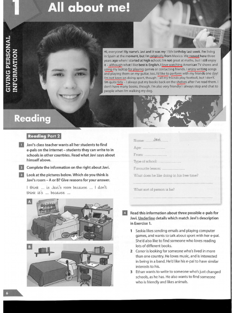 Unit 1. All About Me - Compact Pet b1 | PDF