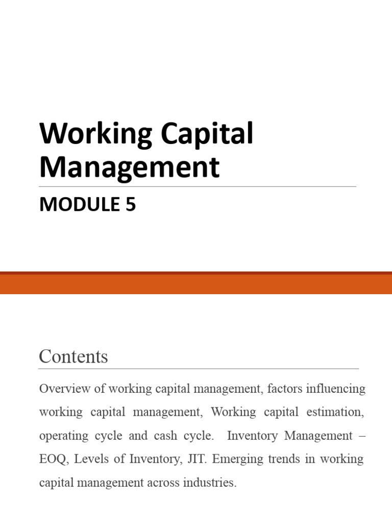 Corporate Finance - Woking Capital and Receivables Management | PDF ...