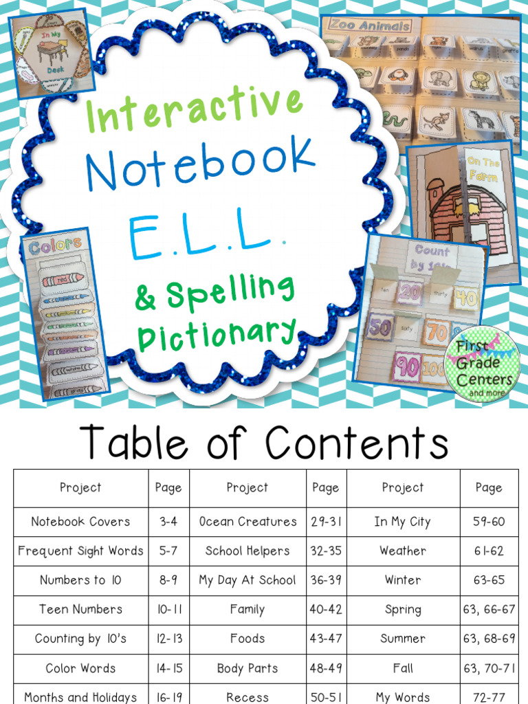 First Grade Interactive Language Projects | PDF | Notebook