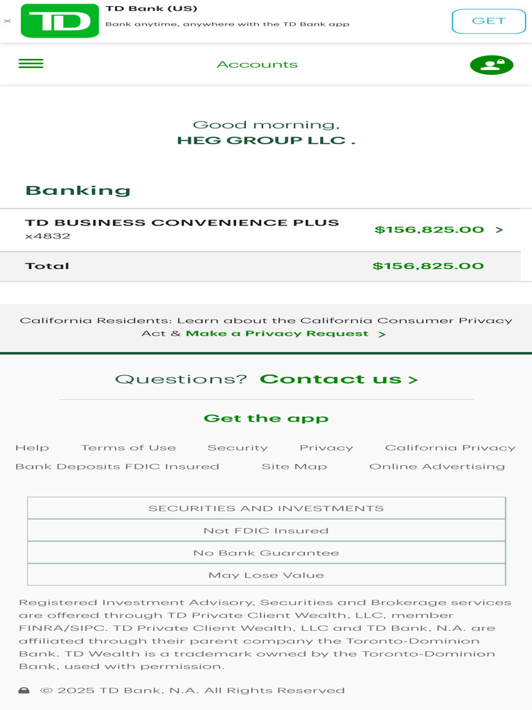 TD Bank Mobile Banking App Guide | PDF