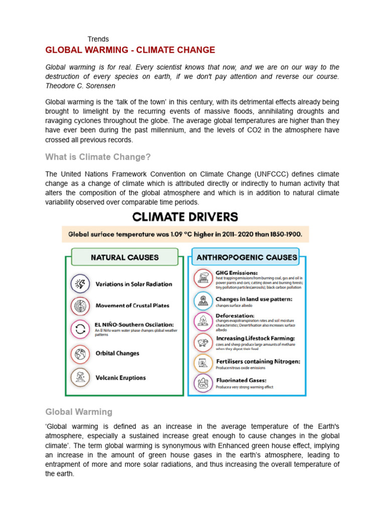 Global Warming and Climate Change Trends | PDF | Climate Change | World ...