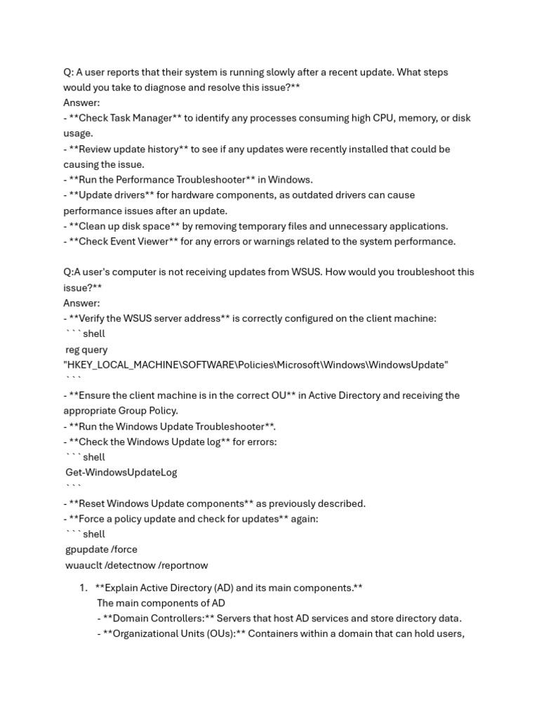 Troubleshooting Windows System Issues | PDF | Active Directory | Group ...