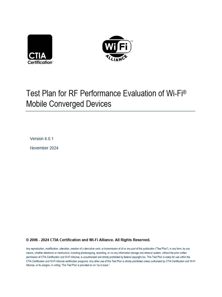 Wi-Fi RF Performance Test Plan | PDF | Ieee 802.11 | Wi Fi