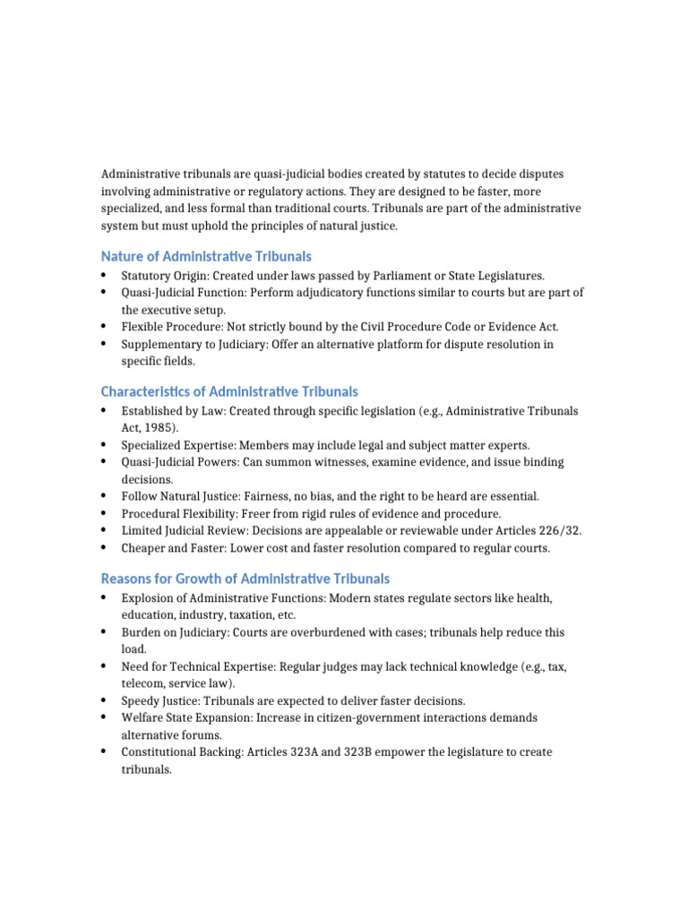 Overview of Administrative Tribunals | PDF | Tribunal | Judiciaries