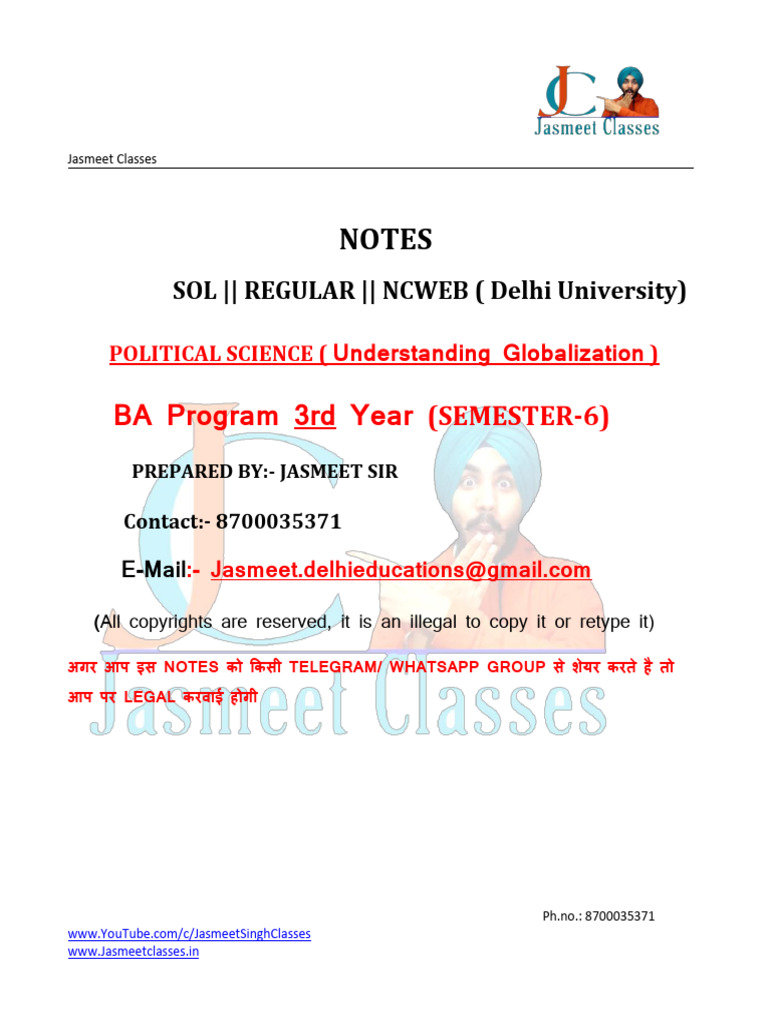 Political Globalisation Notes | PDF