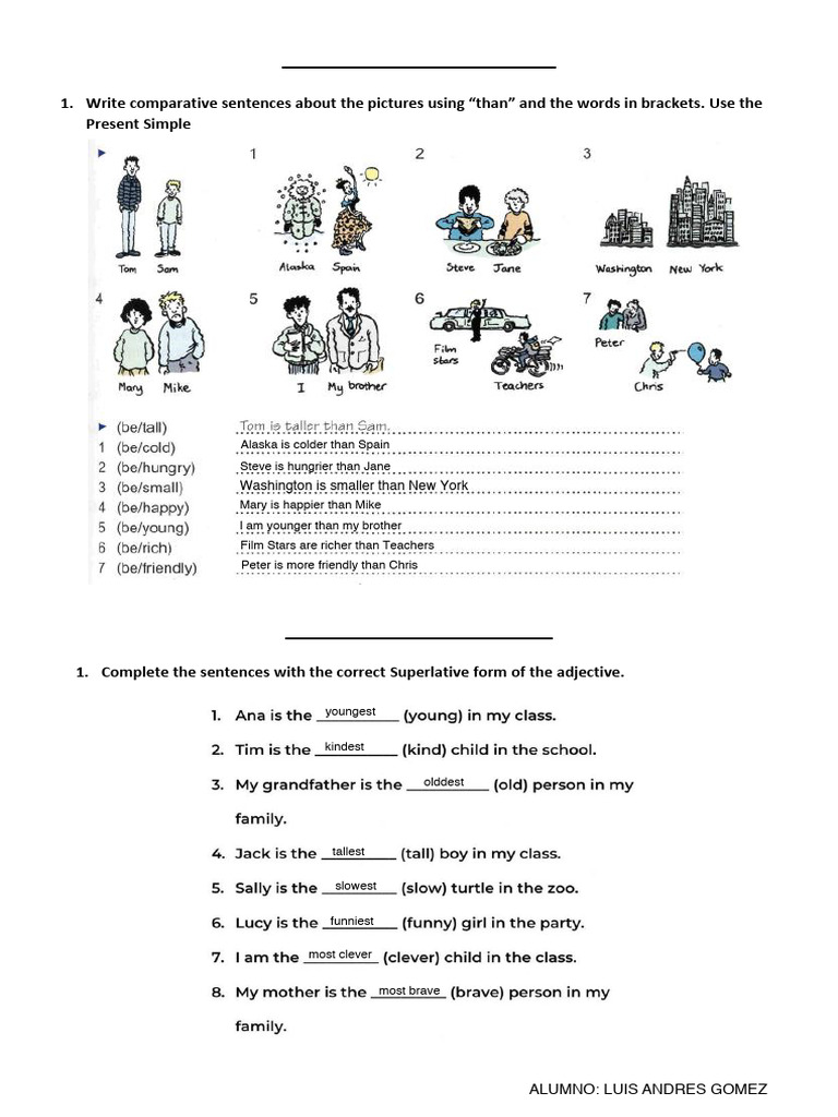 Comparative and Superlative Adjectives Guide | PDF