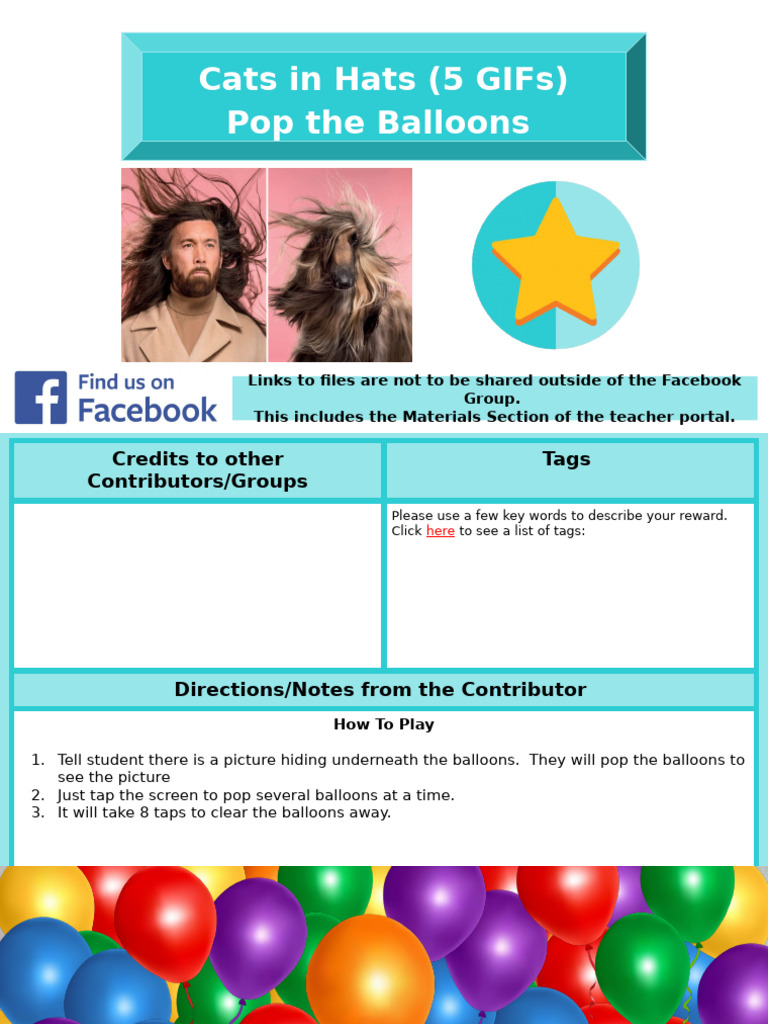 Cats in Hats Pop The Balloons - Dot Albritton | PDF