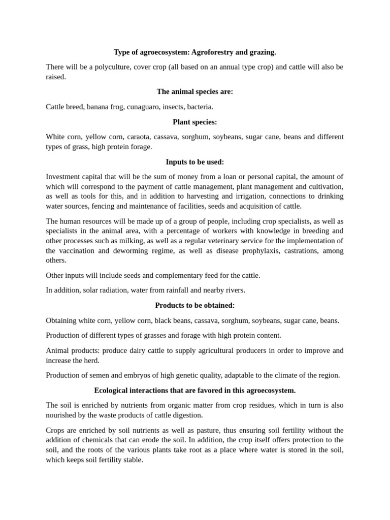 Example of Agroecosystem | PDF | Soil | Agriculture