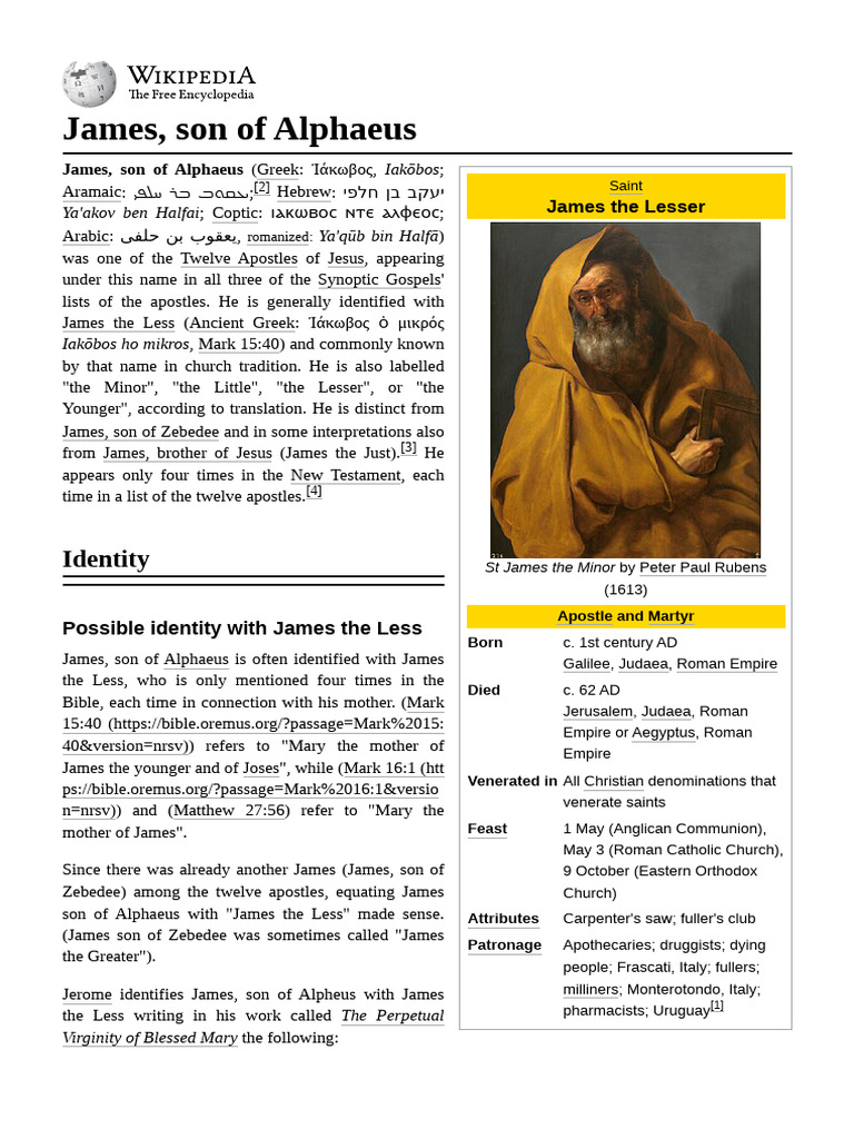 James, Son of Alphaeus | PDF | New Testament Content | New Testament People