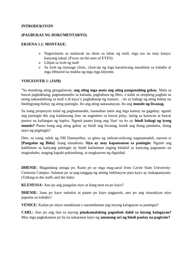 Documentary Script | PDF