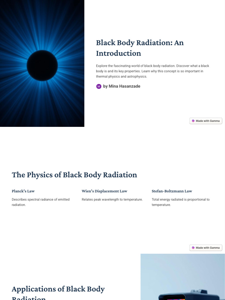 Black Body Radiation An Introduction | PDF