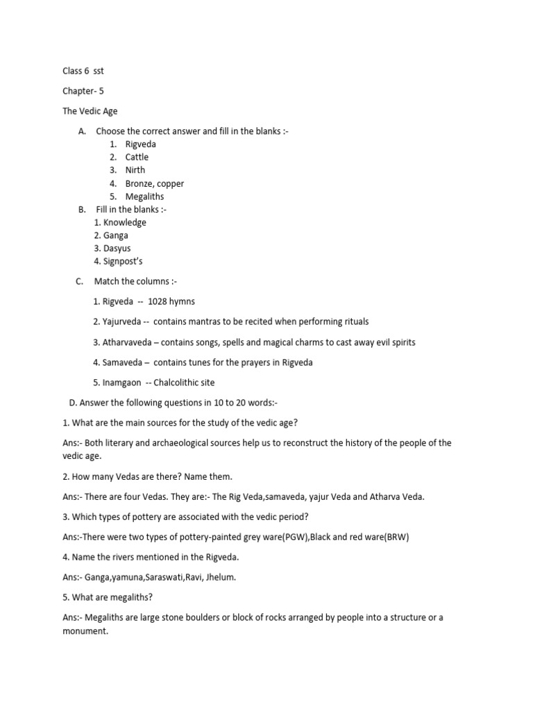 6698class 6 SST Chapter 5 | PDF | Vedas | Hindu Texts