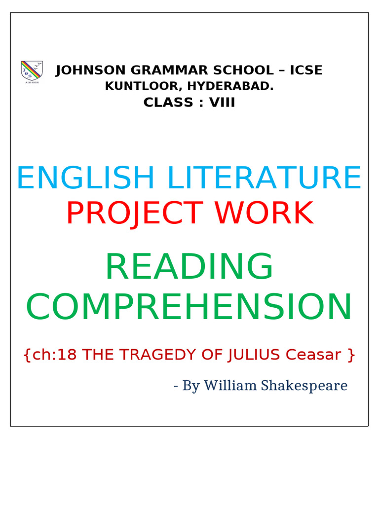 English Literature Project Work | PDF