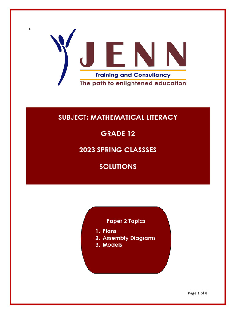 Grade 12 Maths Lit: Plans & Models | PDF | Length | Screw