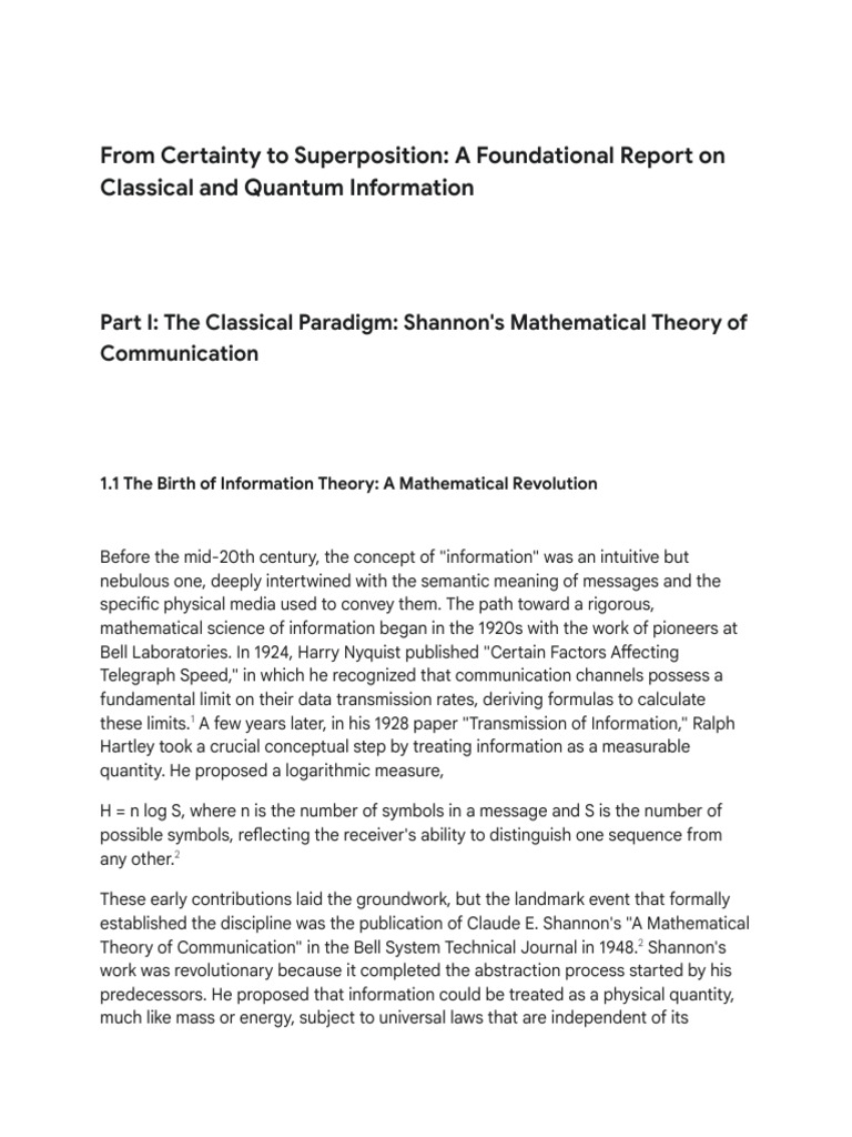 Classical vs. Quantum Information | PDF | Information | Bit