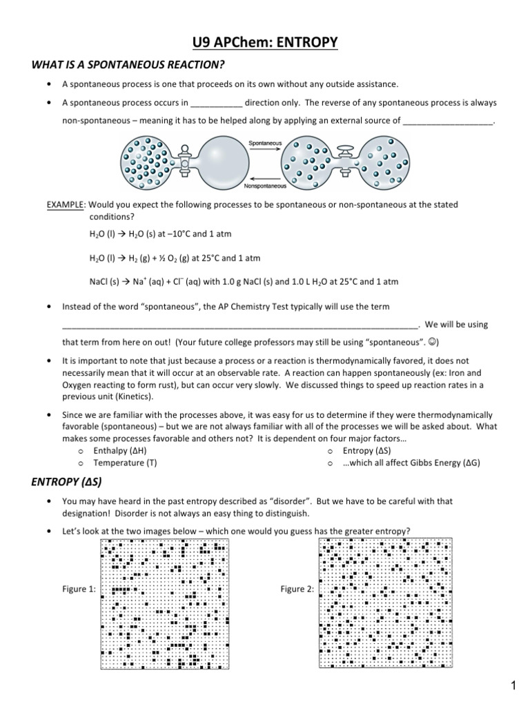 Understanding Spontaneity and Entropy | PDF | Gibbs Free Energy | Entropy