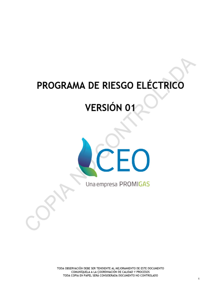 Manual De Riesgo Eléctrico V01 Pdf Ingenieria Eléctrica