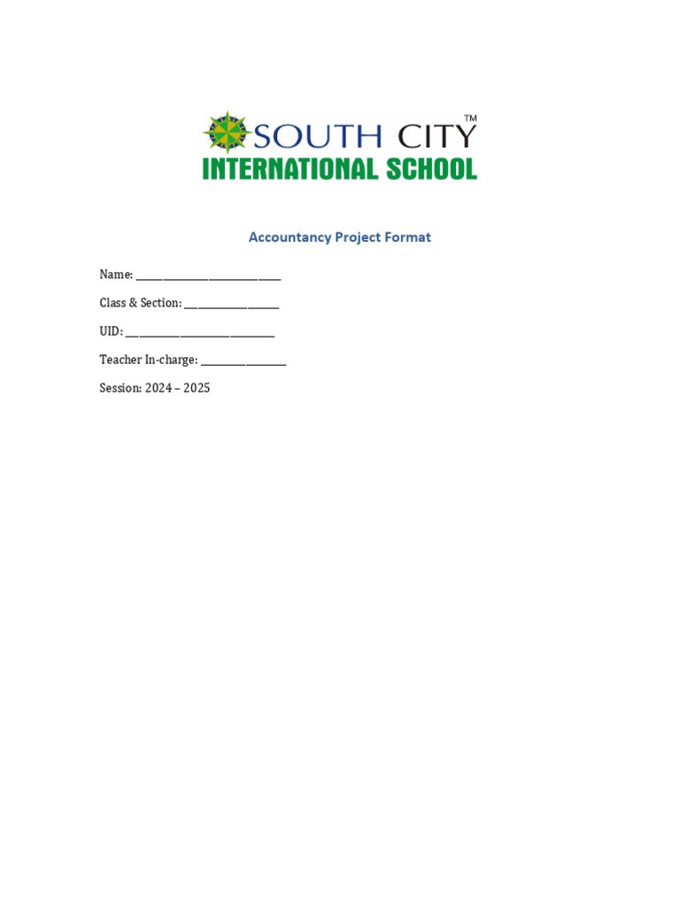 Class XII Accountancy Project 1 Format | PDF | Debits And Credits ...