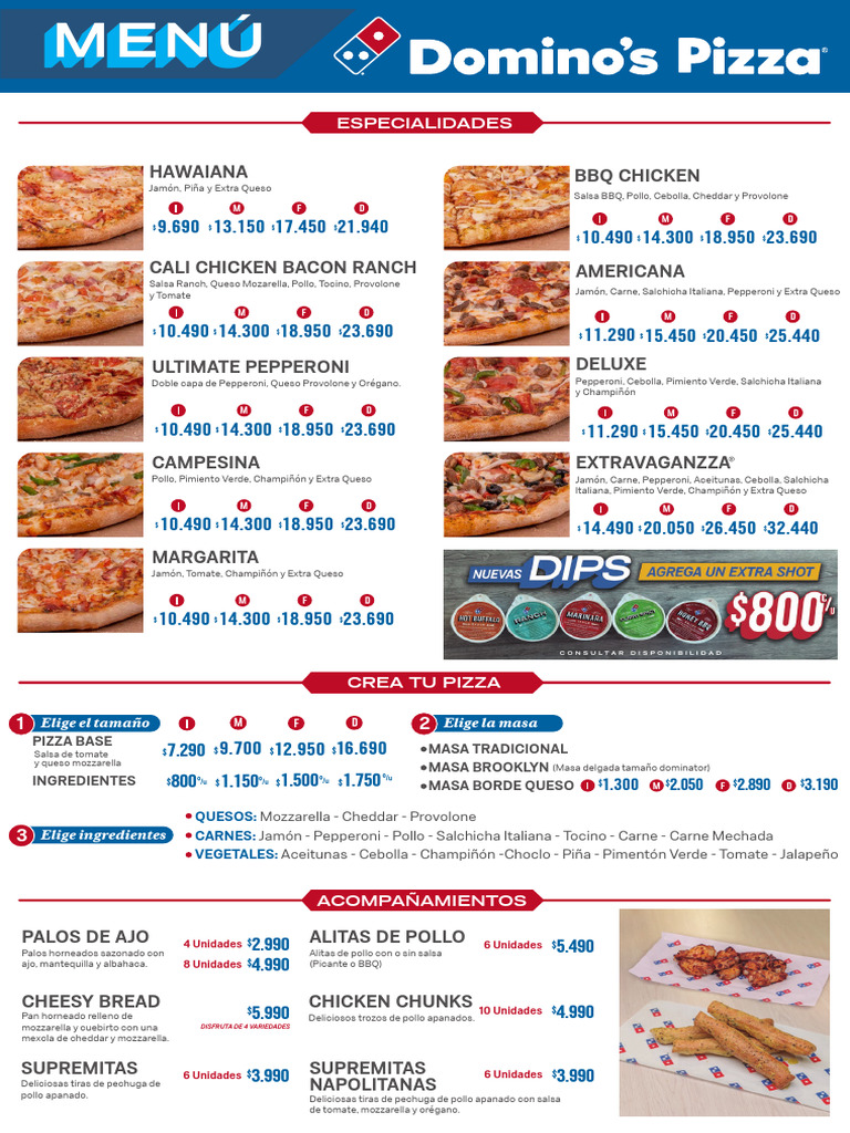 Menu Dominos | PDF | Pizza | Tocino