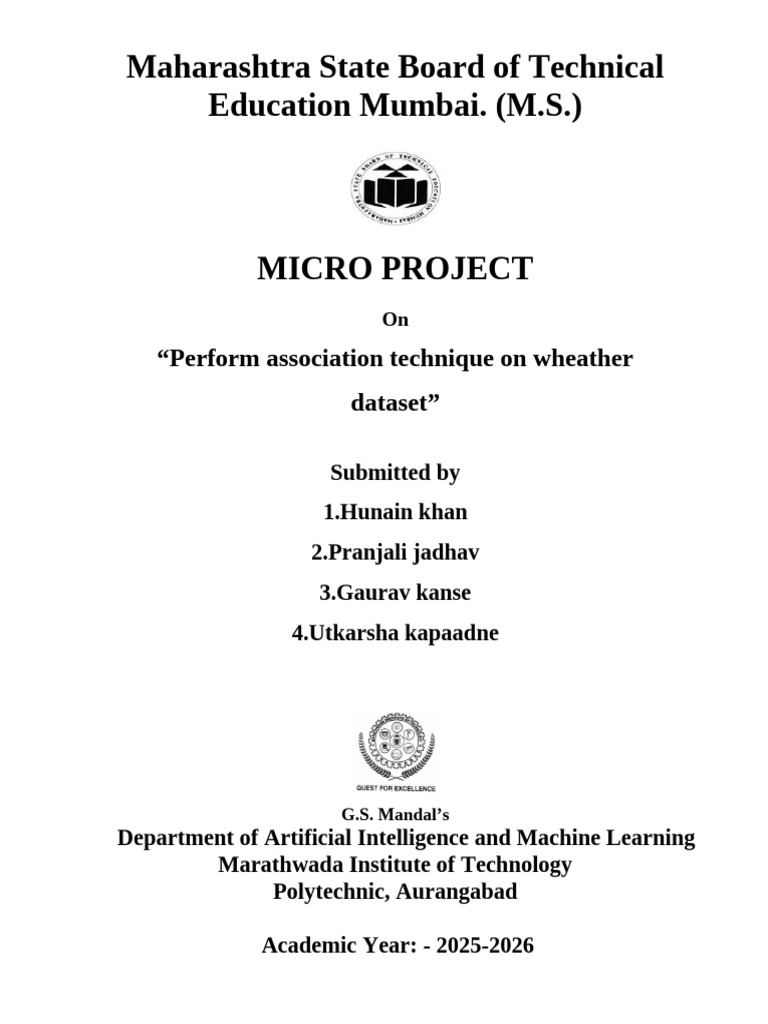 AN3I - Microproject Report-1!2!111659 | PDF | Data | Data Mining