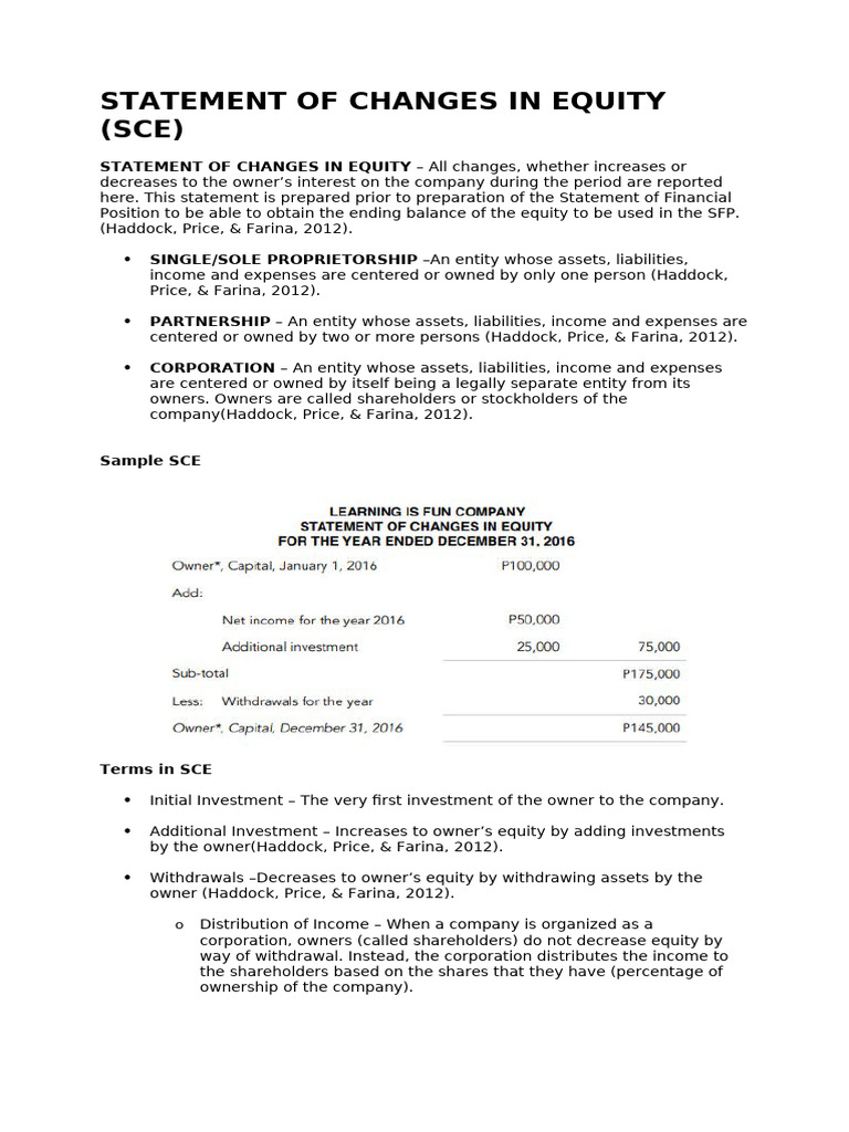 Understanding Statement of Changes in Equity | PDF | Equity (Finance ...