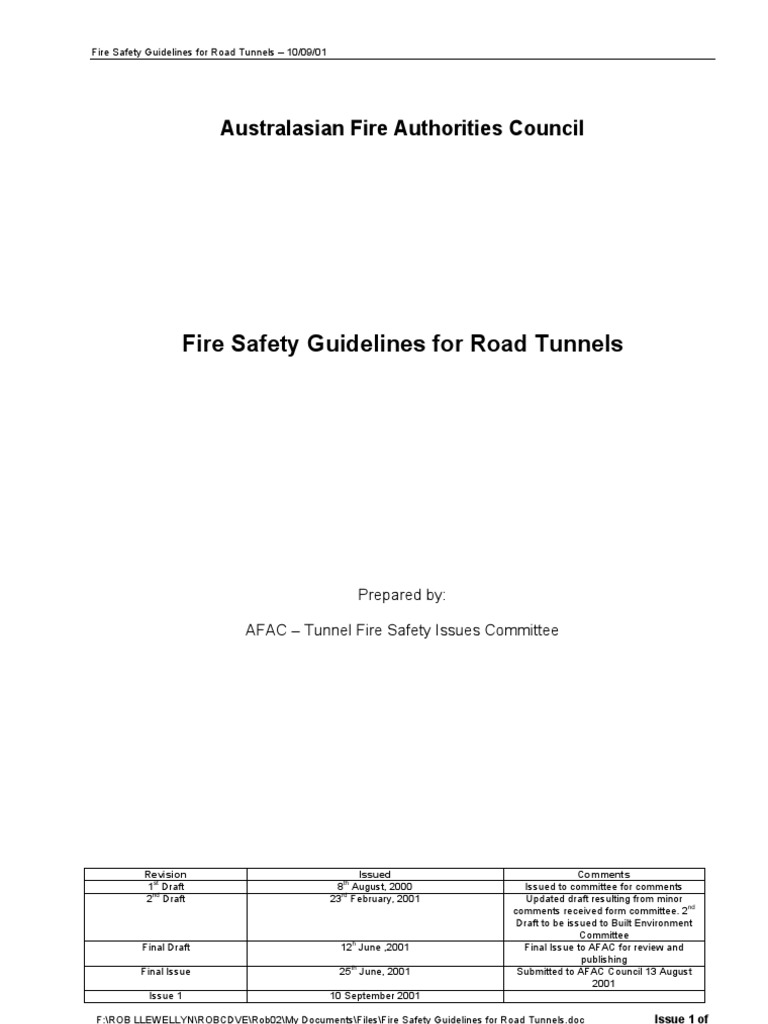 Fire Safety Guidelines For Road Tunnels | PDF | Tunnel | Firefighting