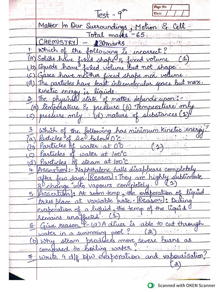 Matter Cell and Motion | PDF