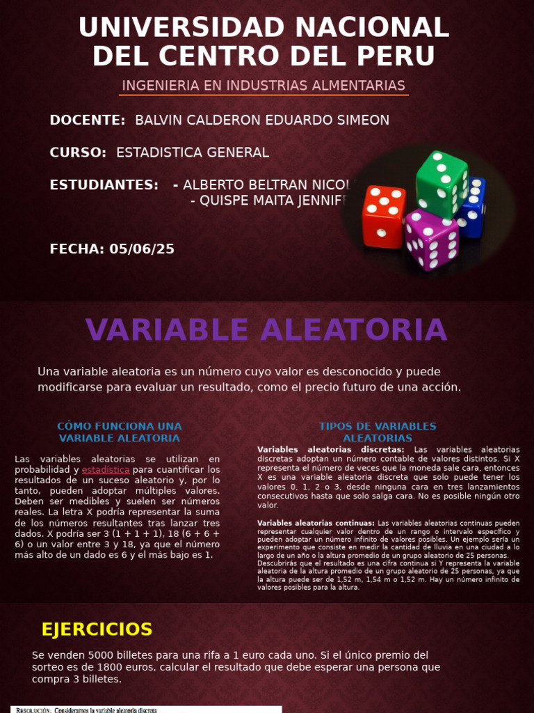 Vareable Aleatorio | PDF | Variable aleatoria | Teoría de probabilidad