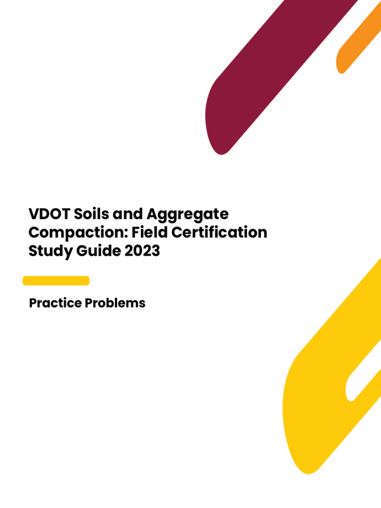 VDOT Soils Compaction Study Guide 2023 | PDF
