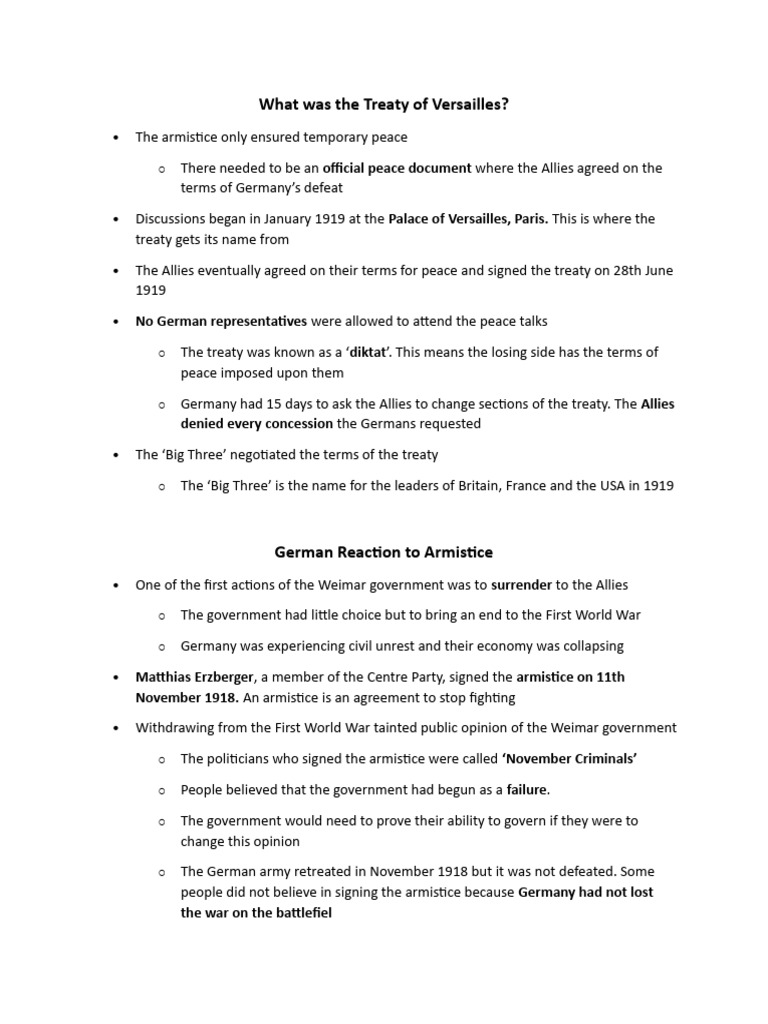 What Was The Treaty of Versailles | PDF | Cost Of Living | Weimar Republic