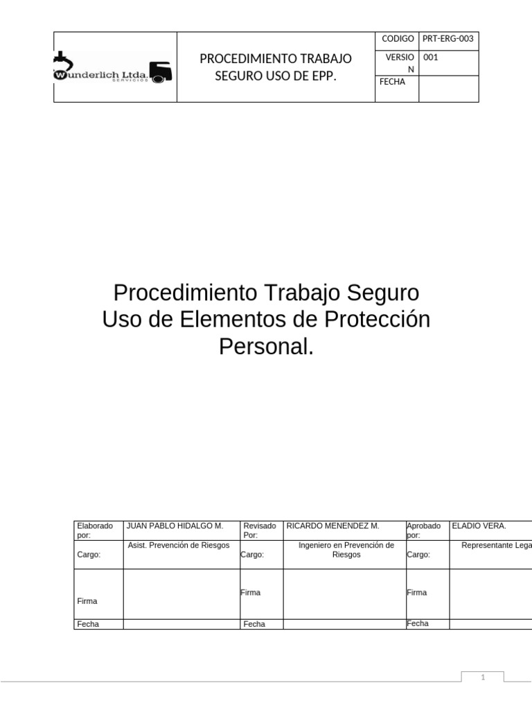 Pts Uso Epp Transporte | PDF
