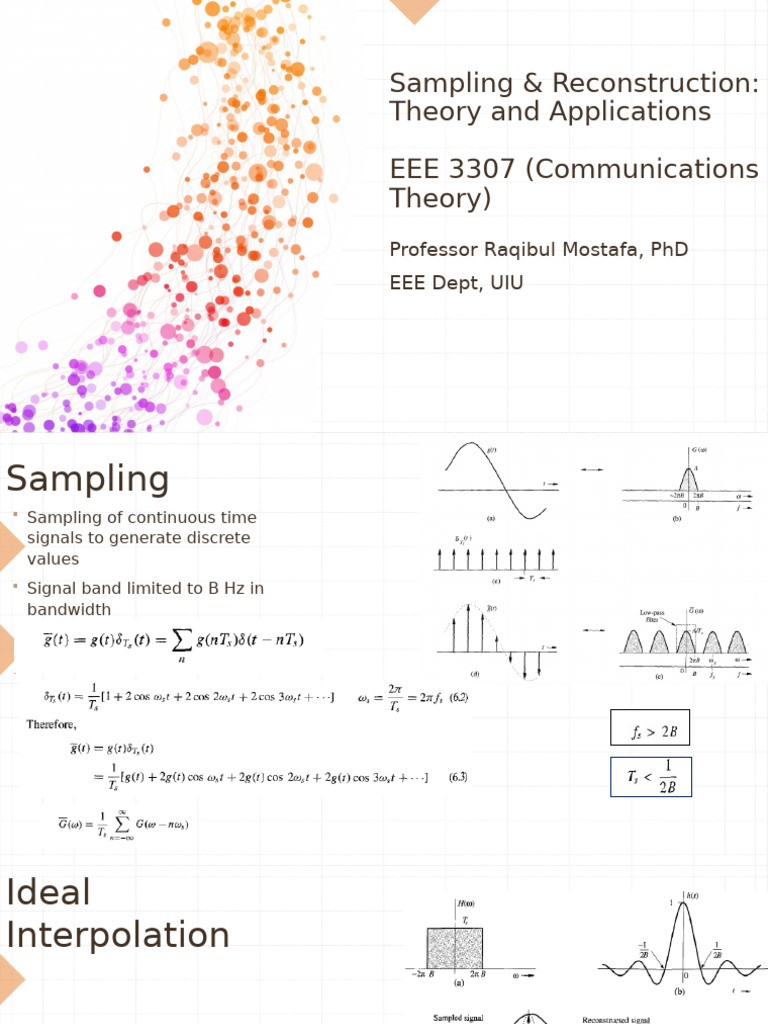 Sampling and Reconstruction PCM TDM DeltaModulation | PDF | Sampling ...