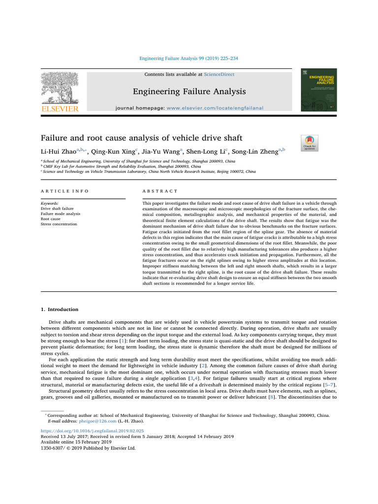Drive Shaft Failure Analysis and Causes | PDF | Fracture | Fatigue ...