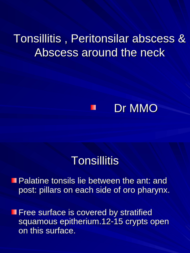 Tonsillitis & Abscess Around The Neck | PDF | Diseases And Disorders ...