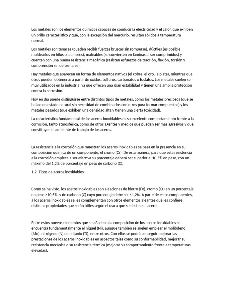 Los Metales Son Los Elementos Químicos Capaces de Conducir La ...